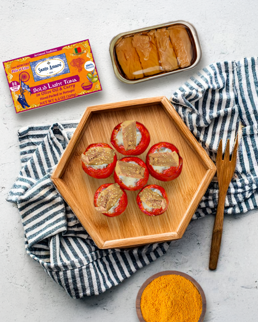 Baked Tomatoes with Santo Amaro Goa Style Tuna Fillets - Santo Amaro